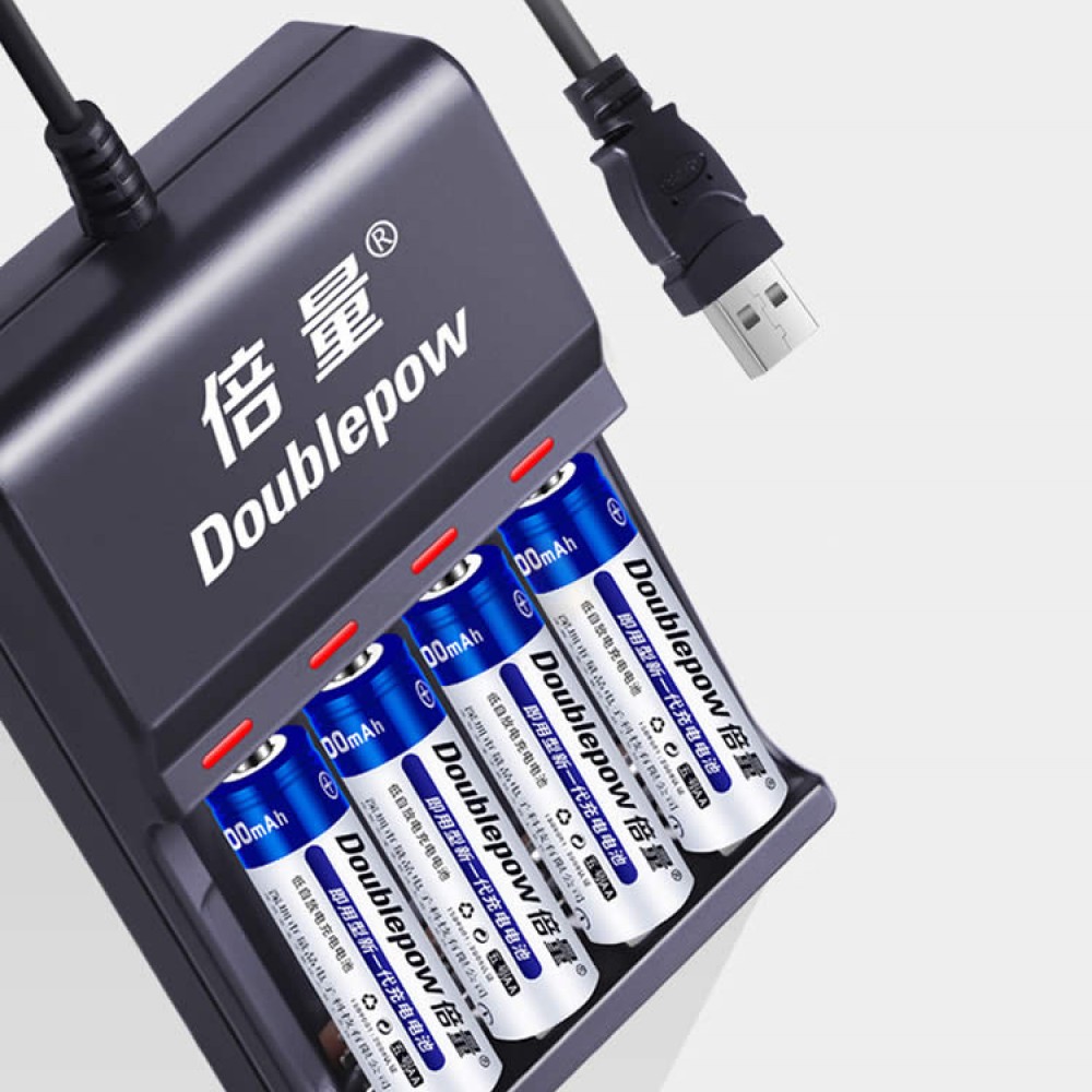 Doublepow USB Smart & Fast AA / AAA Battery Charger [4 Slots]