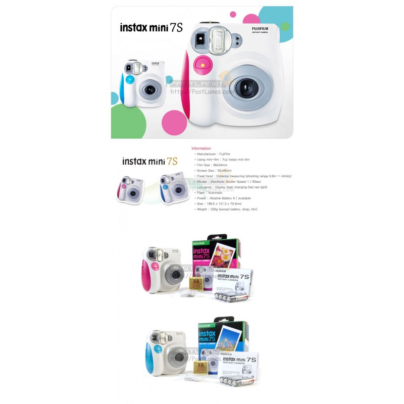 Fujifilm Instax Mini 7S Polaroid Camera (Blue)