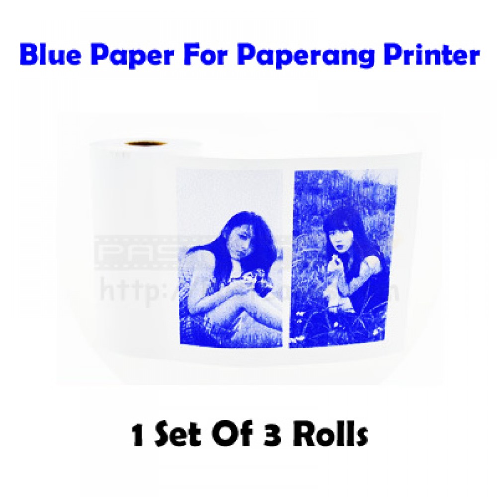 Blue Thermal Paper (3 Rolls) For Paperang / Comicam / Peripage ...